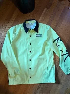 Puma | Jackets & Coats | Puma Hoops Neon Yellow Coach Jacket With Black ...